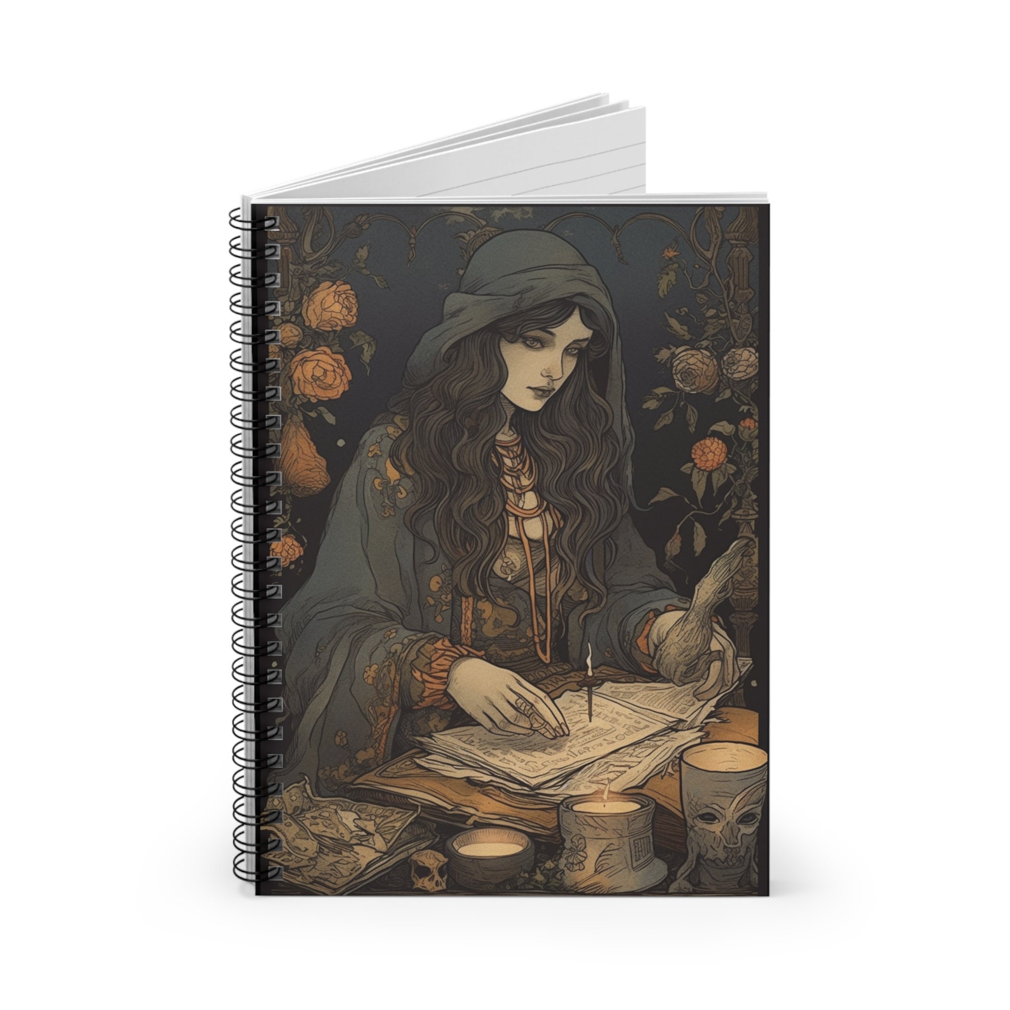 Art Nouveau Writer Woman Notebook, Beautiful Woman Poet Journal, Lined ...