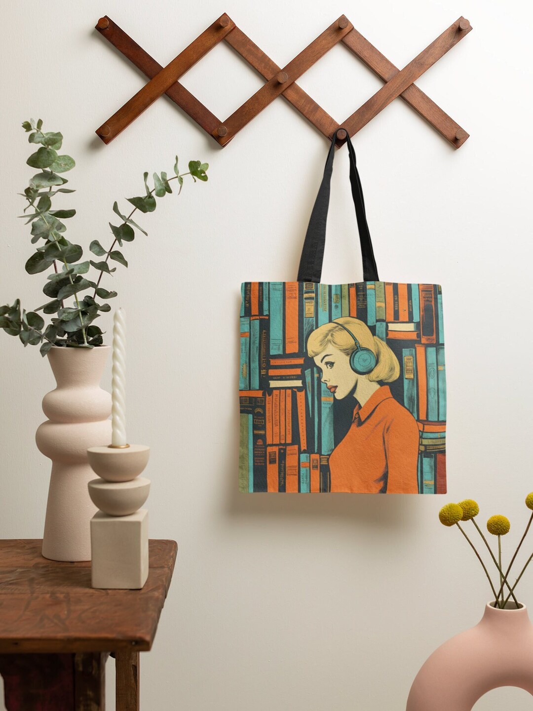 Vintage Book Bag, Midcentury Modern Bag, Bookish Tote, Nancy Drew ...