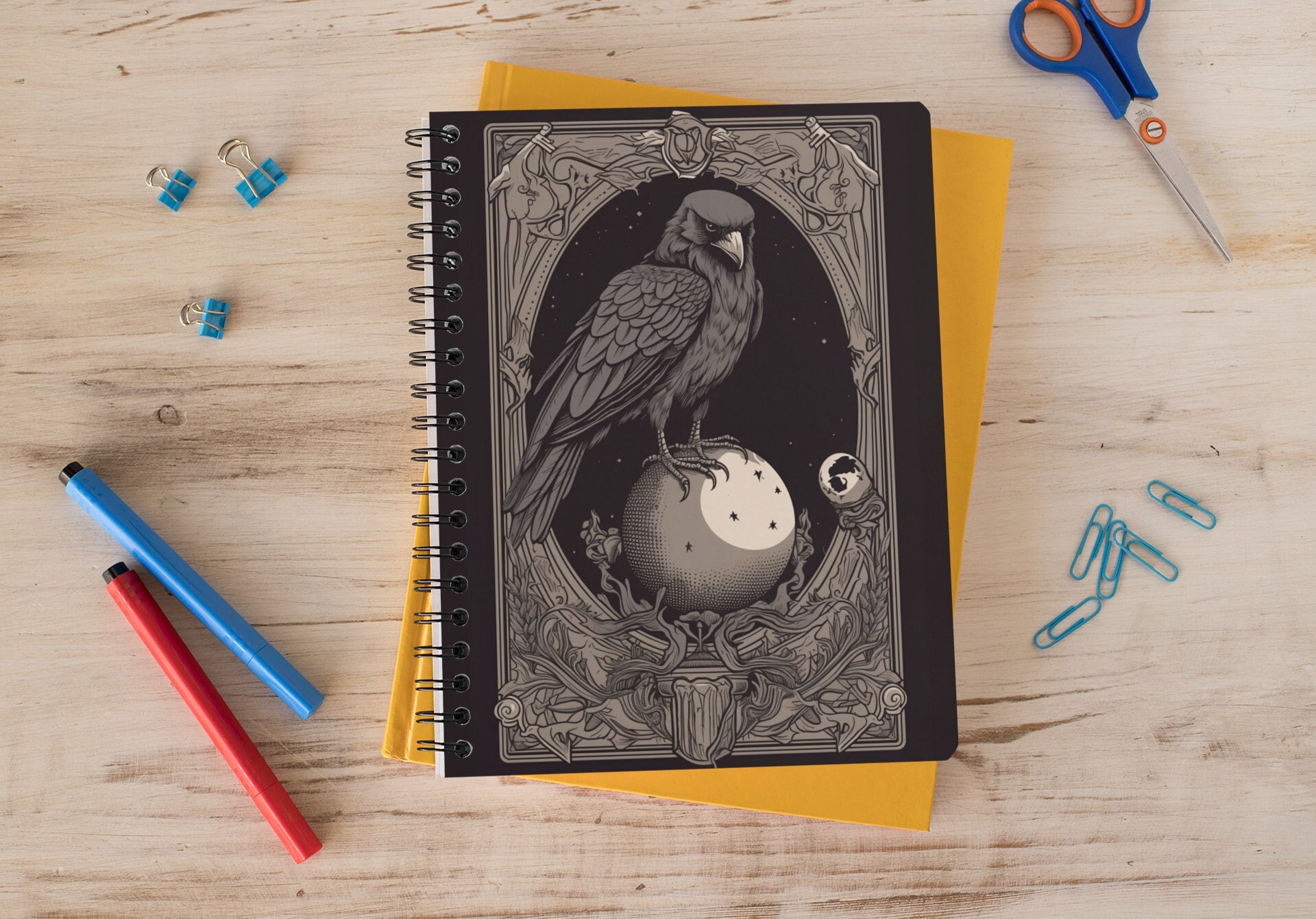 Edgar Allan Poe Notebook, Nevermore Poem Art, Lined Gothic Journal ...