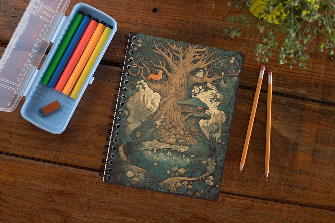 Old Fairy Tale Notebook, Lined Fantasy Dream Journal, Spiral Bound Gift ...