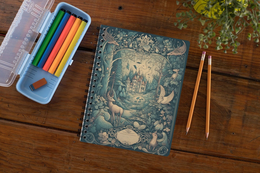 Fantasy Inspired Notebook, Lined Fairy Tale Novel Cover Journal, Old ...