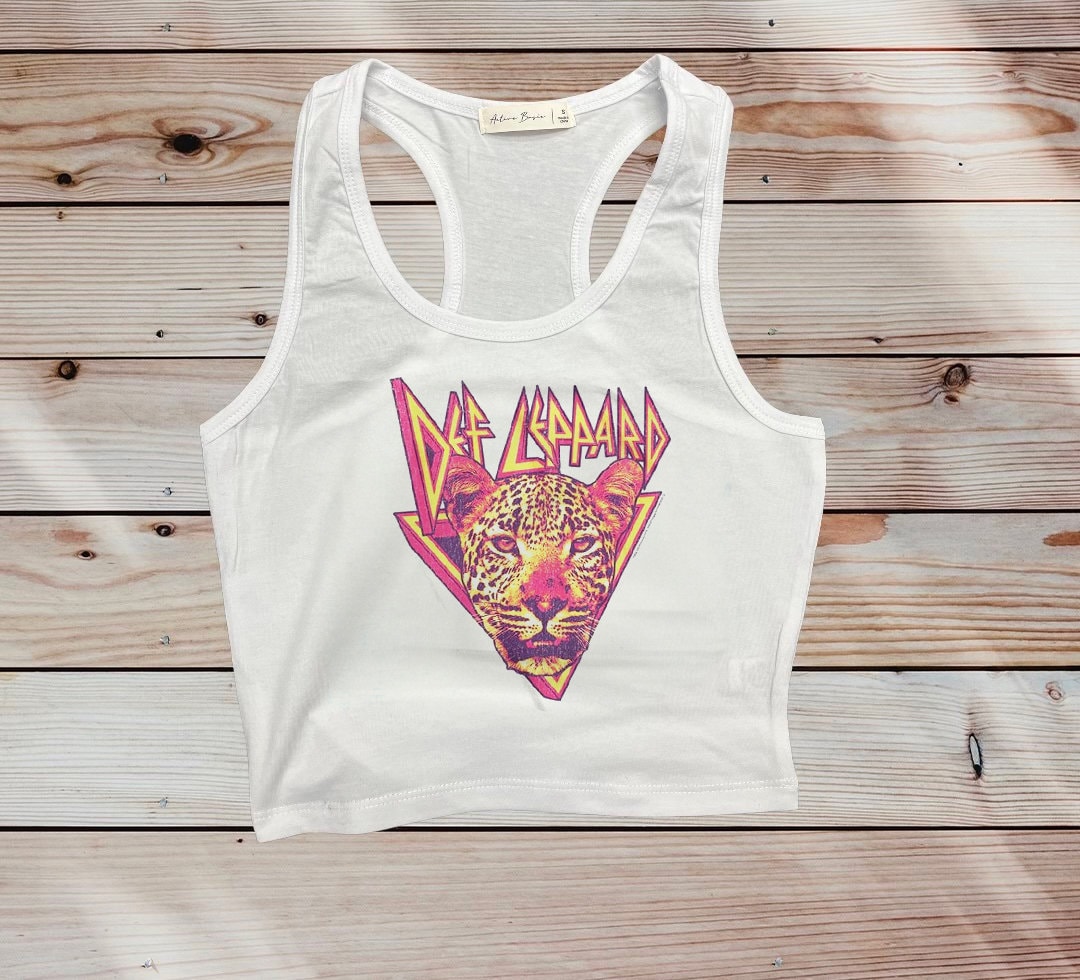 Def Leppard Cropped Tank Top, Vintage, Rock Band - Etsy