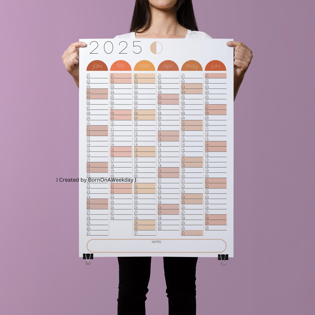 2025 Half Year Wall Planner, Yearly Wall Planner, Large Wall Calendar ...
