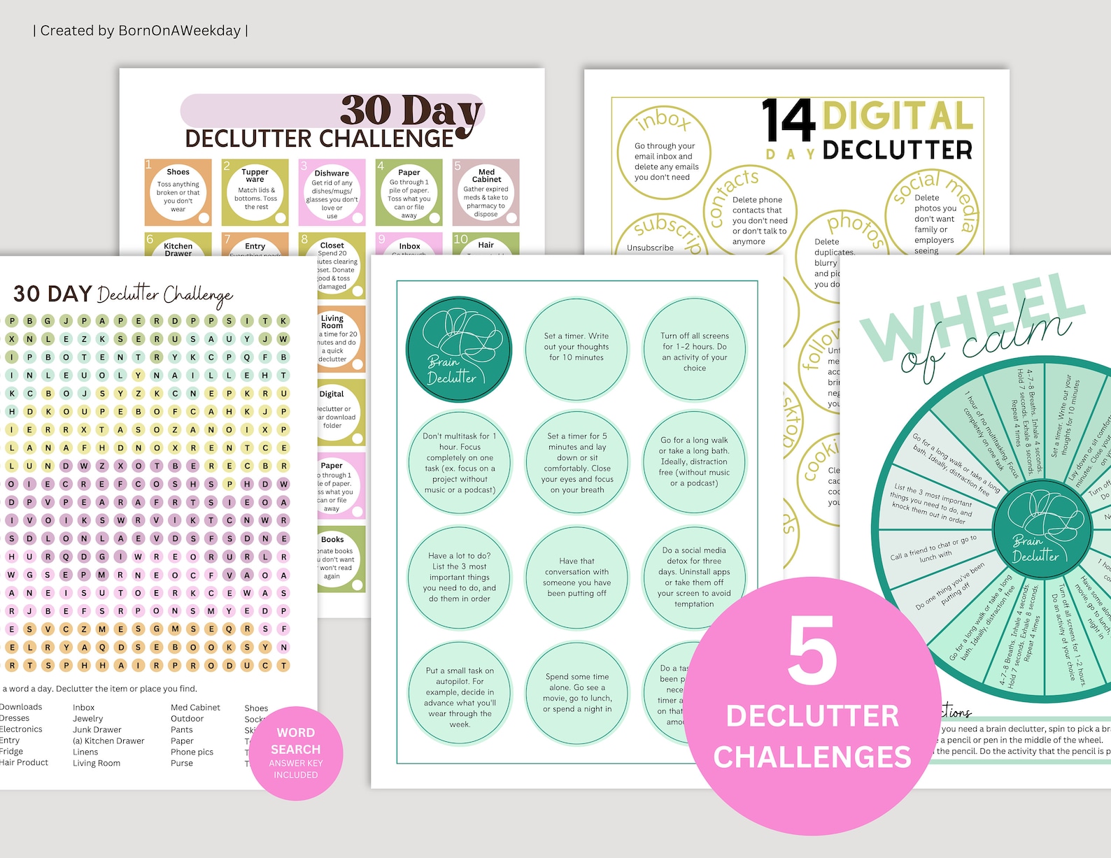 ADHD Decluttering Bundle: 30-day Challenge, Checklists (digital ...