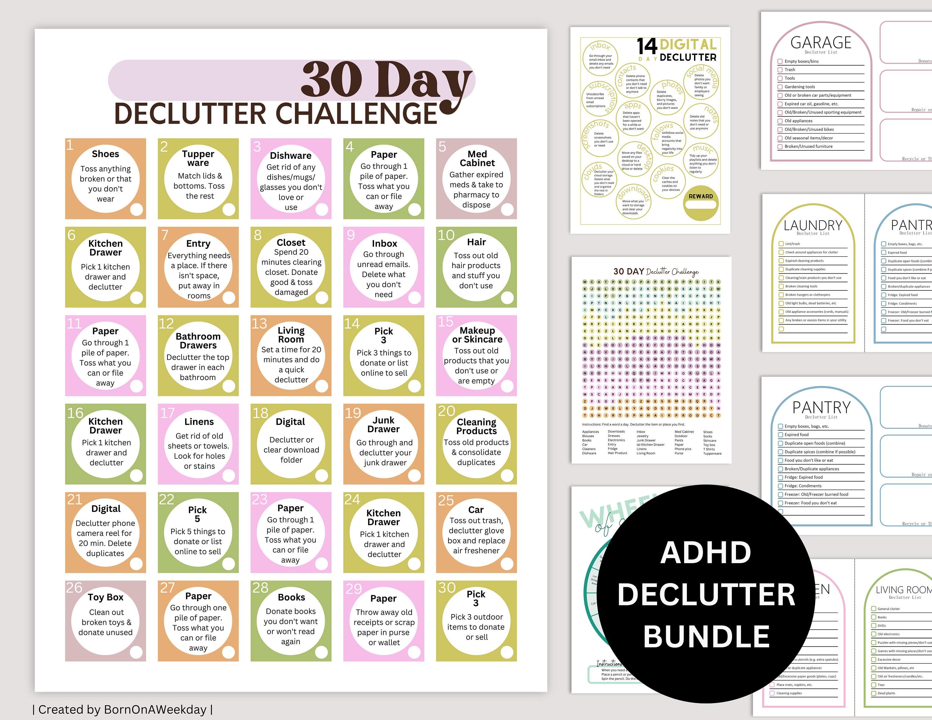 ADHD Decluttering Bundle: 30-day Challenge, Checklists (digital Download) - Etsy