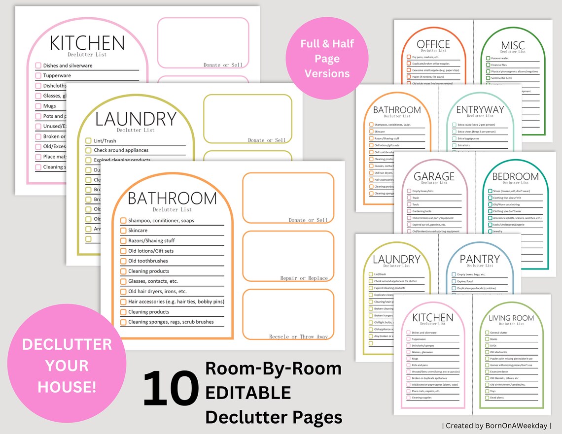 ADHD Decluttering Bundle 30 Day Declutter Challenge Room by - Etsy
