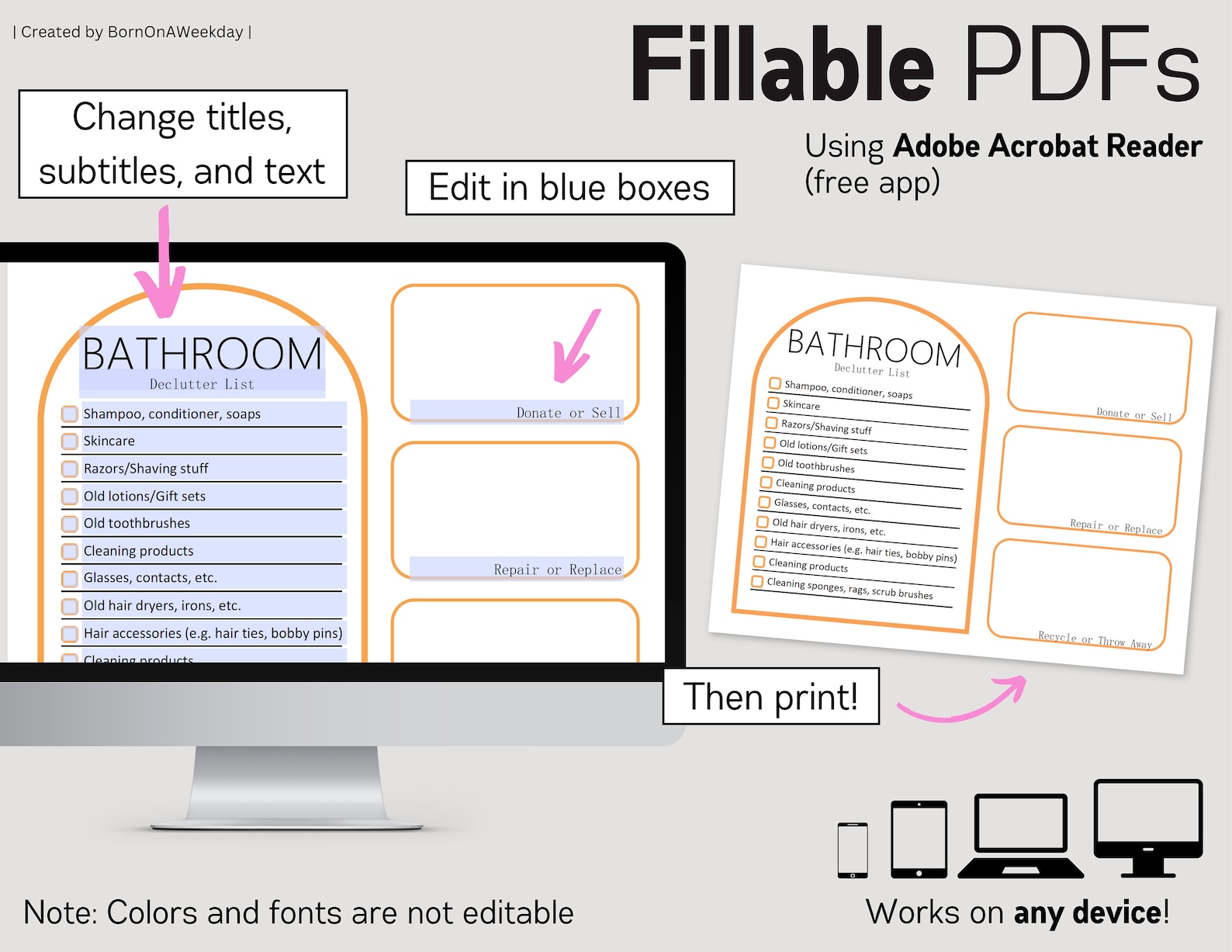 ADHD Decluttering Bundle: 30-day Challenge, Checklists (digital ...
