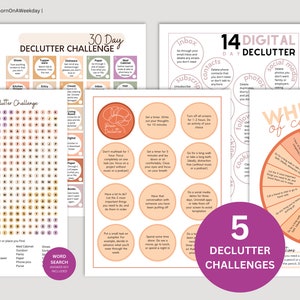 ADHD Decluttering Bundle: 30-day Challenge, Room Checklists (digital ...