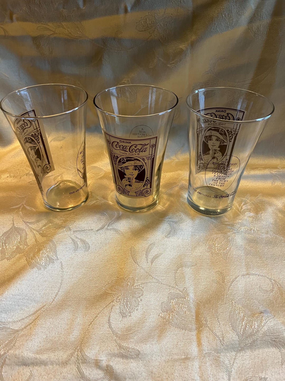 Collectors Choice, Coca-cola Glasses Set of Three (item#400) - Etsy