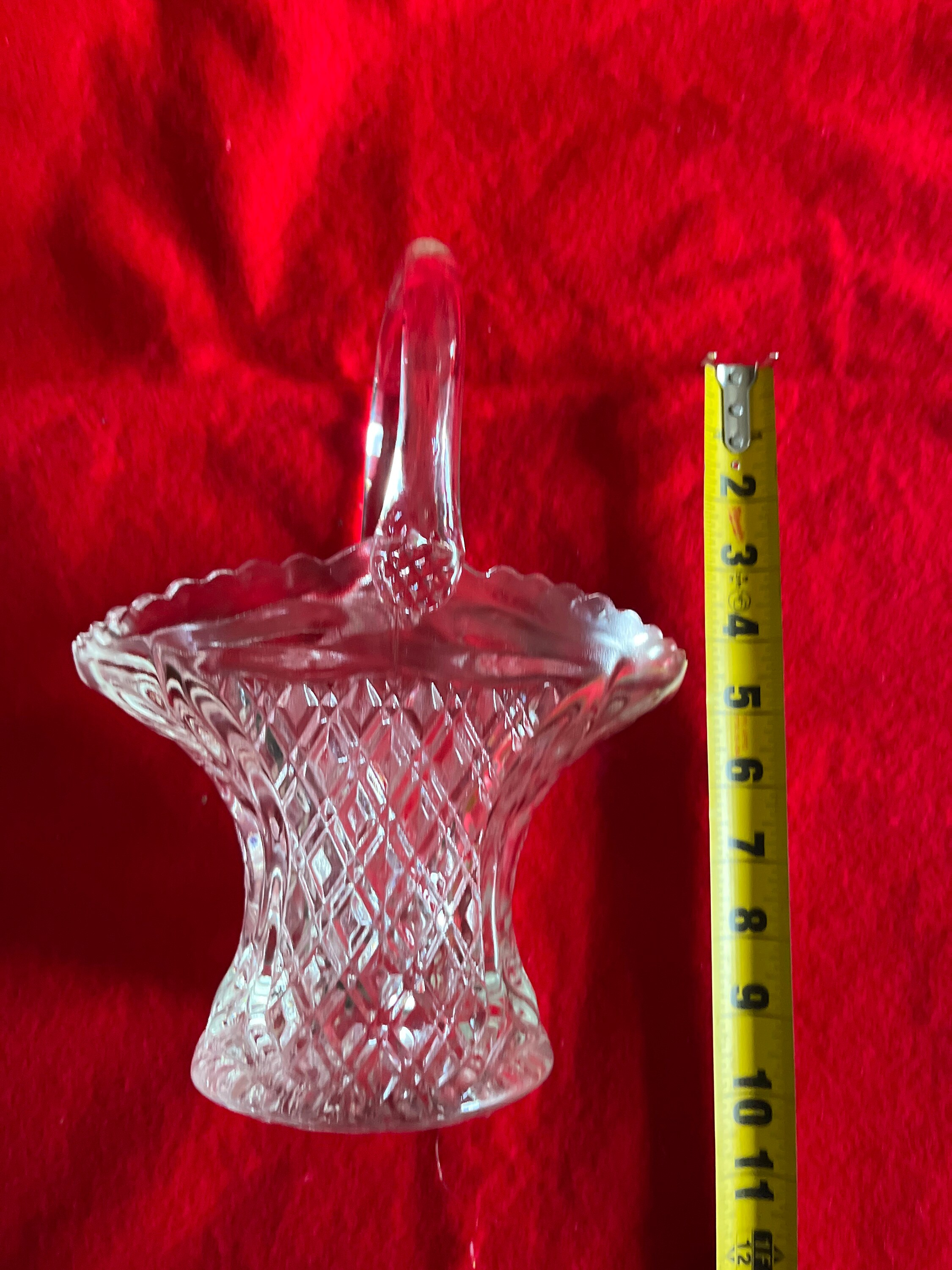 Vintage Clear Glass Basket With Handle(item#69) - Etsy