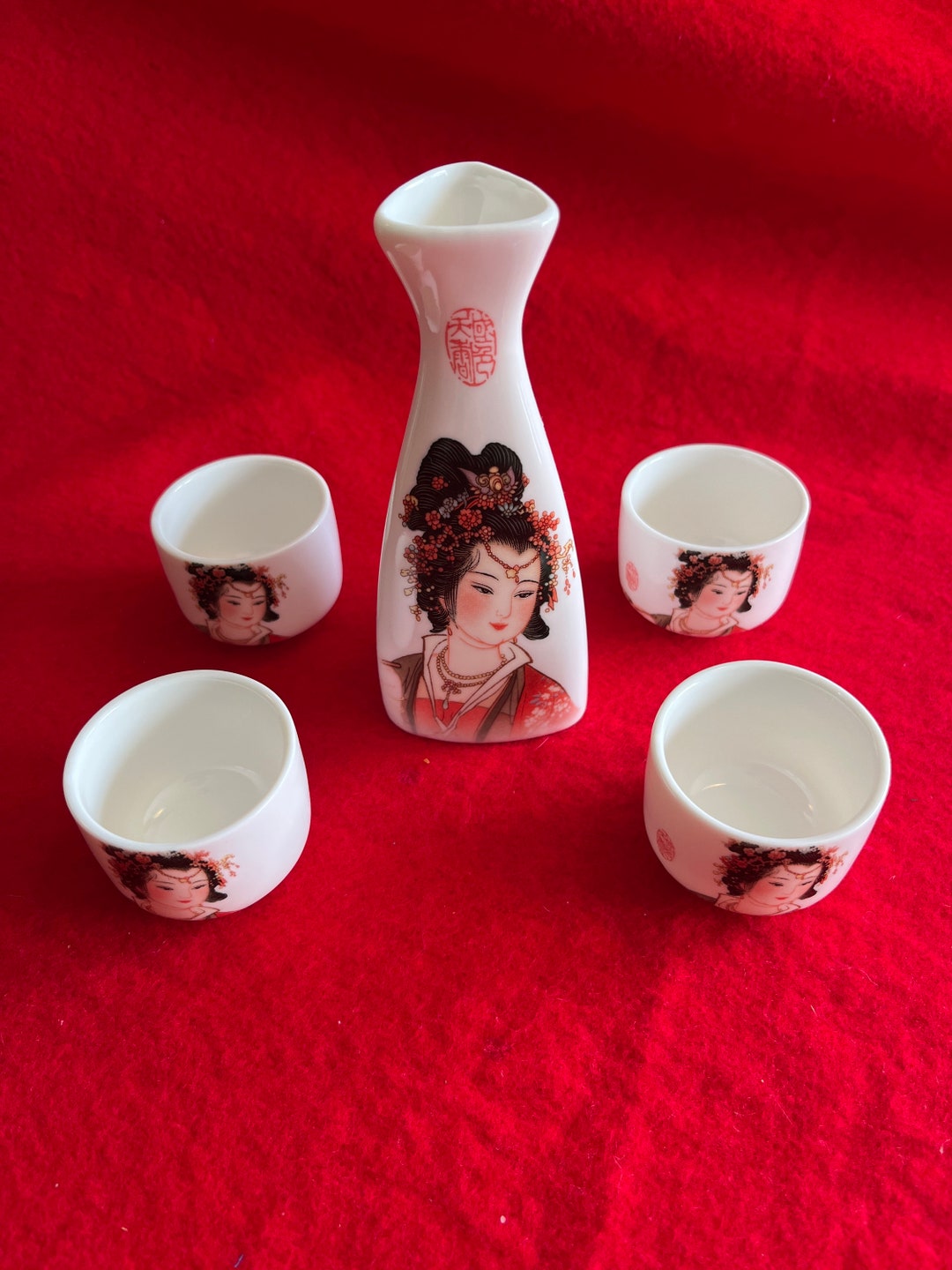 Chinese Saki Set Geisha Portrait Design(item#212) - Etsy