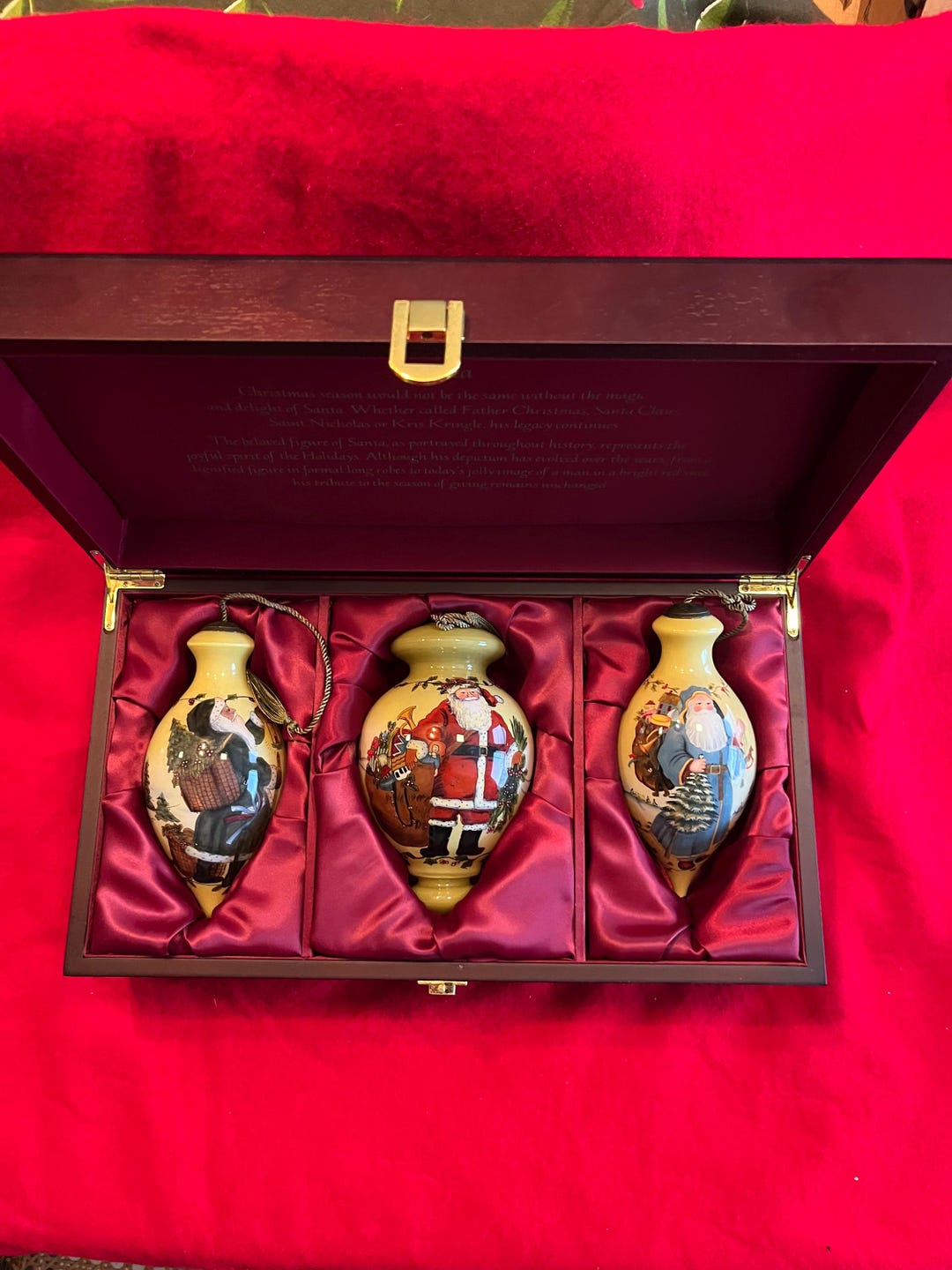 Santa Collection, Ne Qua Art Three Piece Set With Wood Case Signed by ...