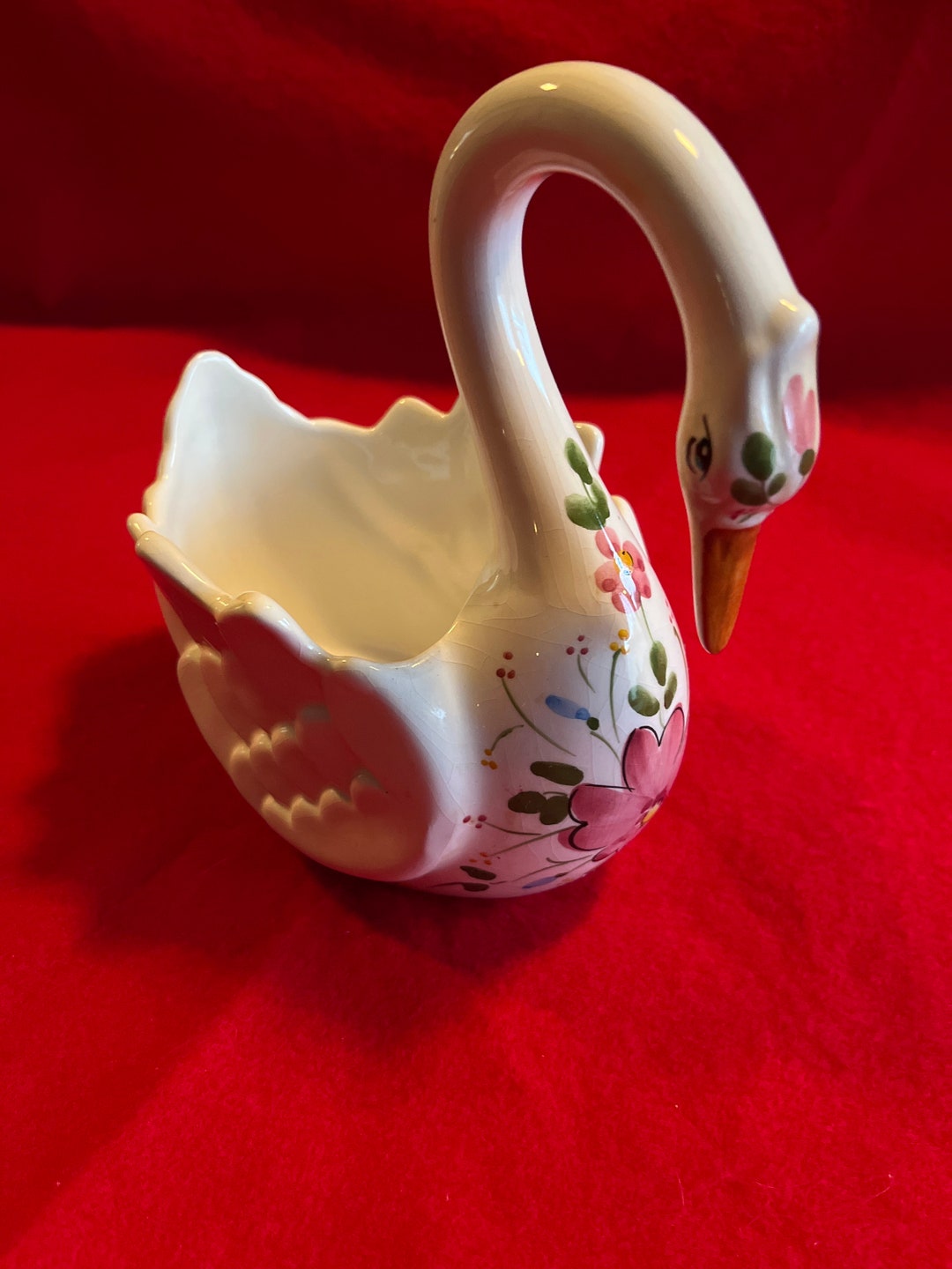 Vintage, Safaril Swan Hand Painted Planter(item#202) - Etsy