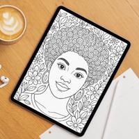 Printable Black Women Afro Coloring Sheet - Etsy