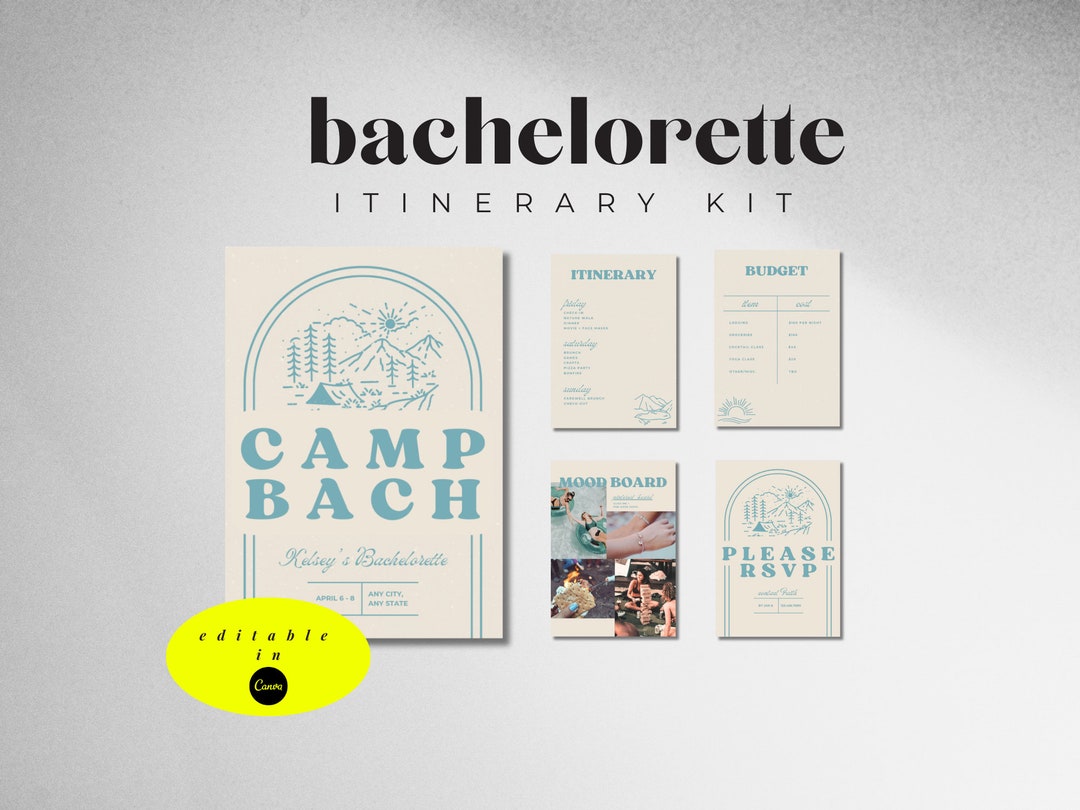 Camp Bach Bachelorette Itinerary Template | Summer Camp Bachelorette ...