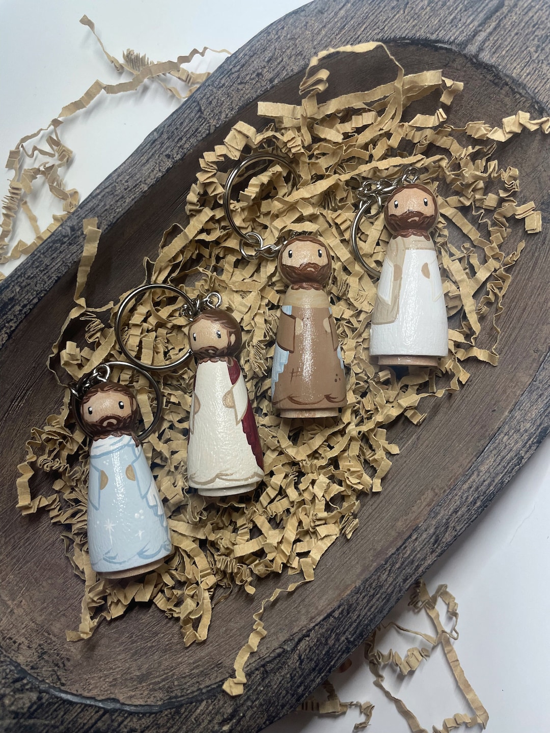 Jesus Keychains Wooden Peg Dolls - Etsy