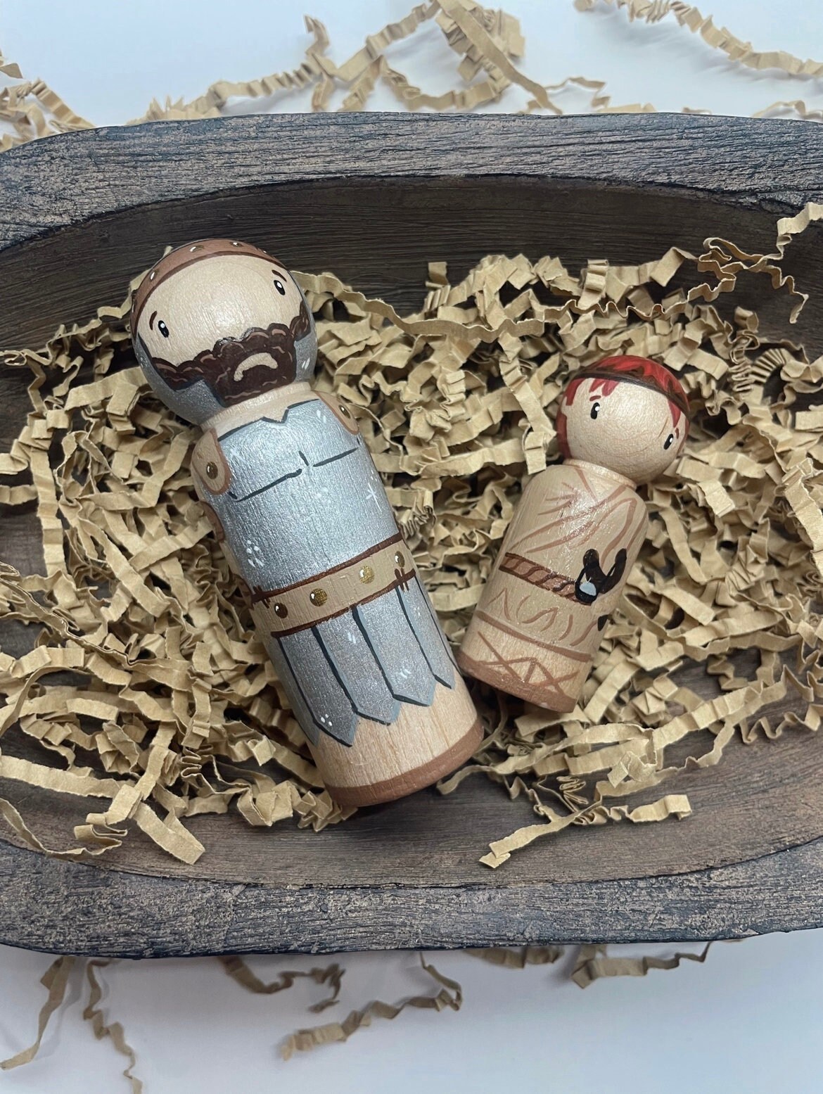David Goliath Wooden Peg Doll Bible Story Dolls - Etsy