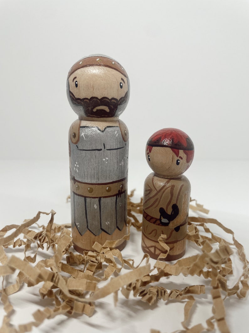 David Goliath Wooden Peg Doll Bible Story Dolls - Etsy