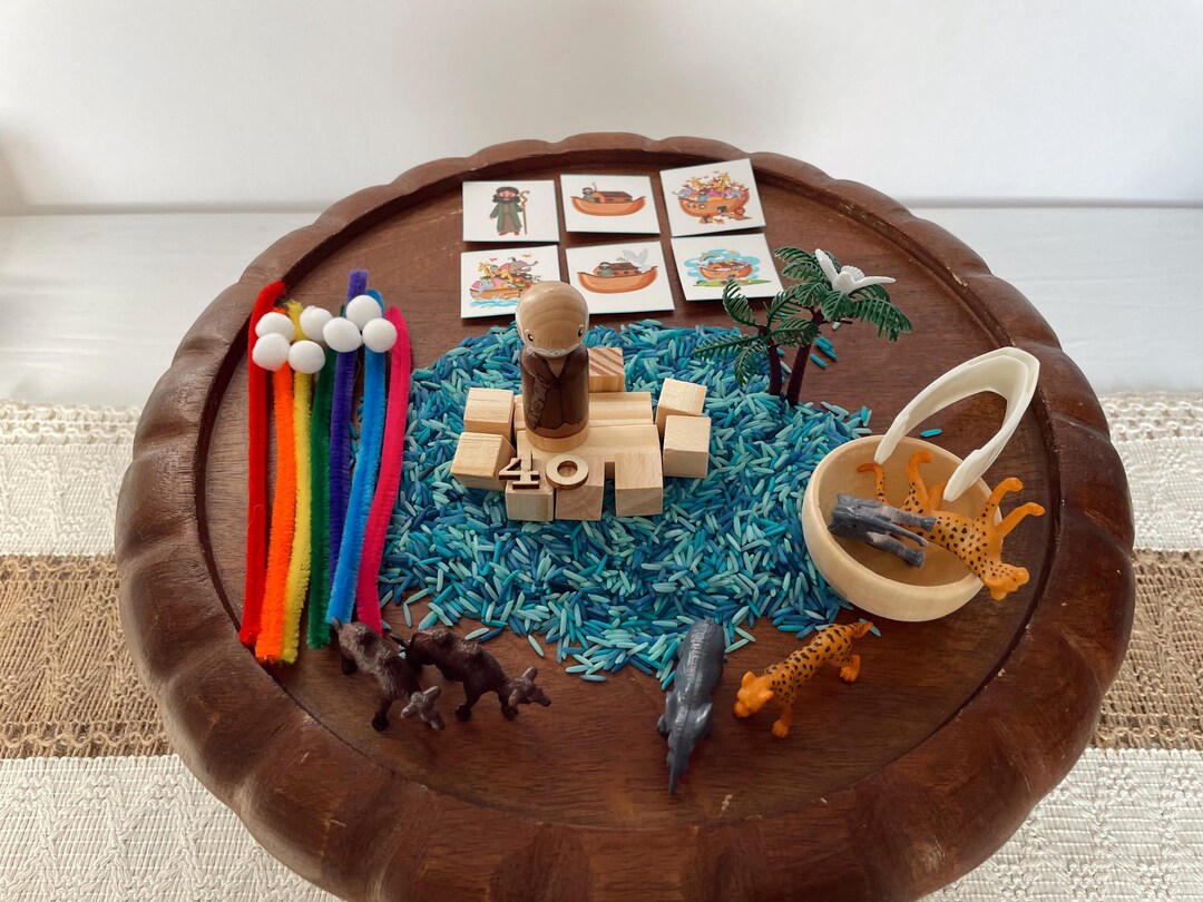 Noahs Ark Bible Sensory Kit Sensory Bin Christian Play Hands-on Bible ...