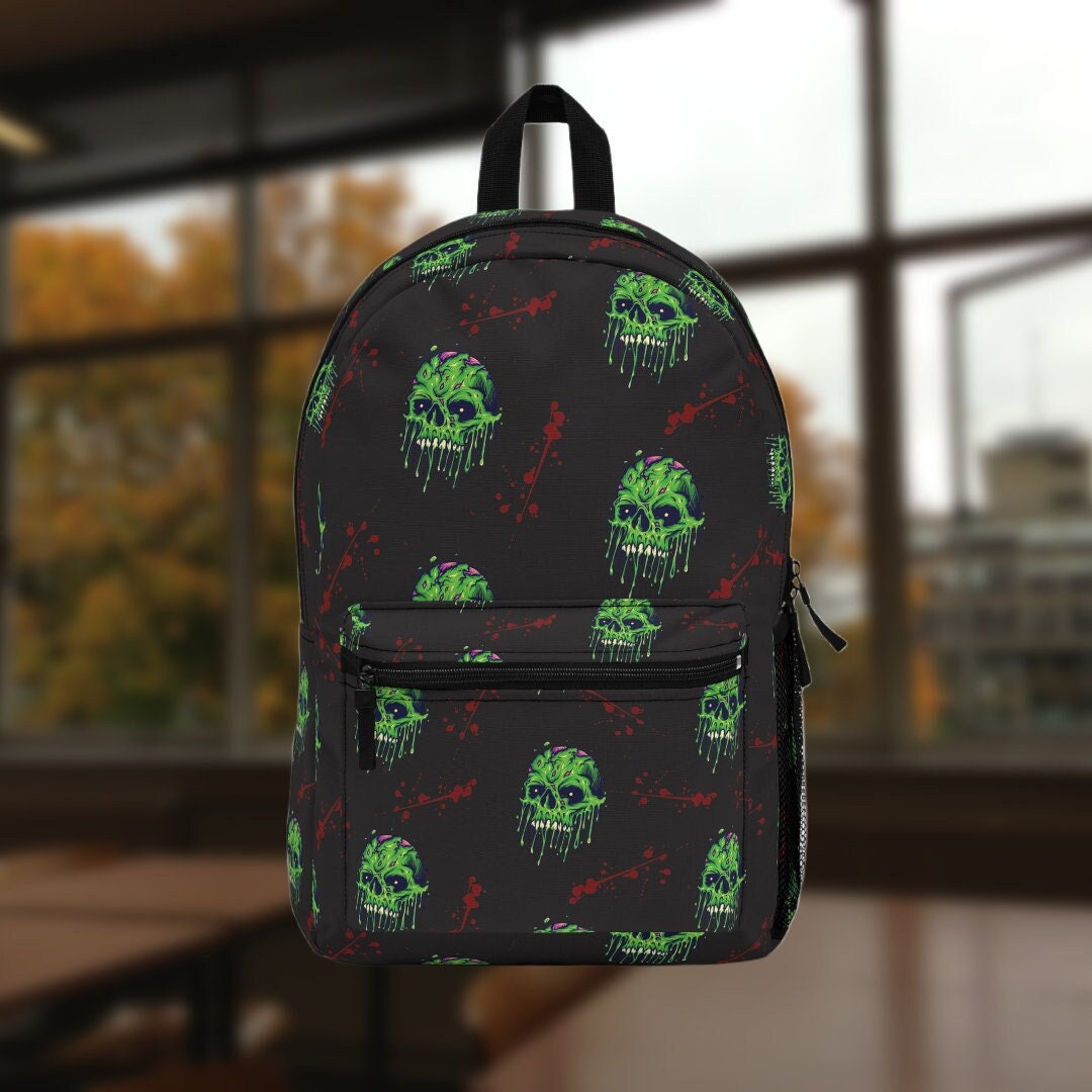 Creepy Zombie Goth Backpack Halloween Bag Emo Gift School Supplies ...