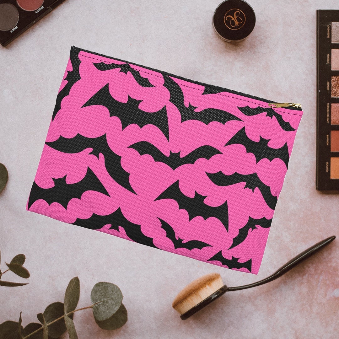 Spooky Kawaii Makeup Pouch Bats Goth Emo Travel Bag Gift Cute Pencil ...