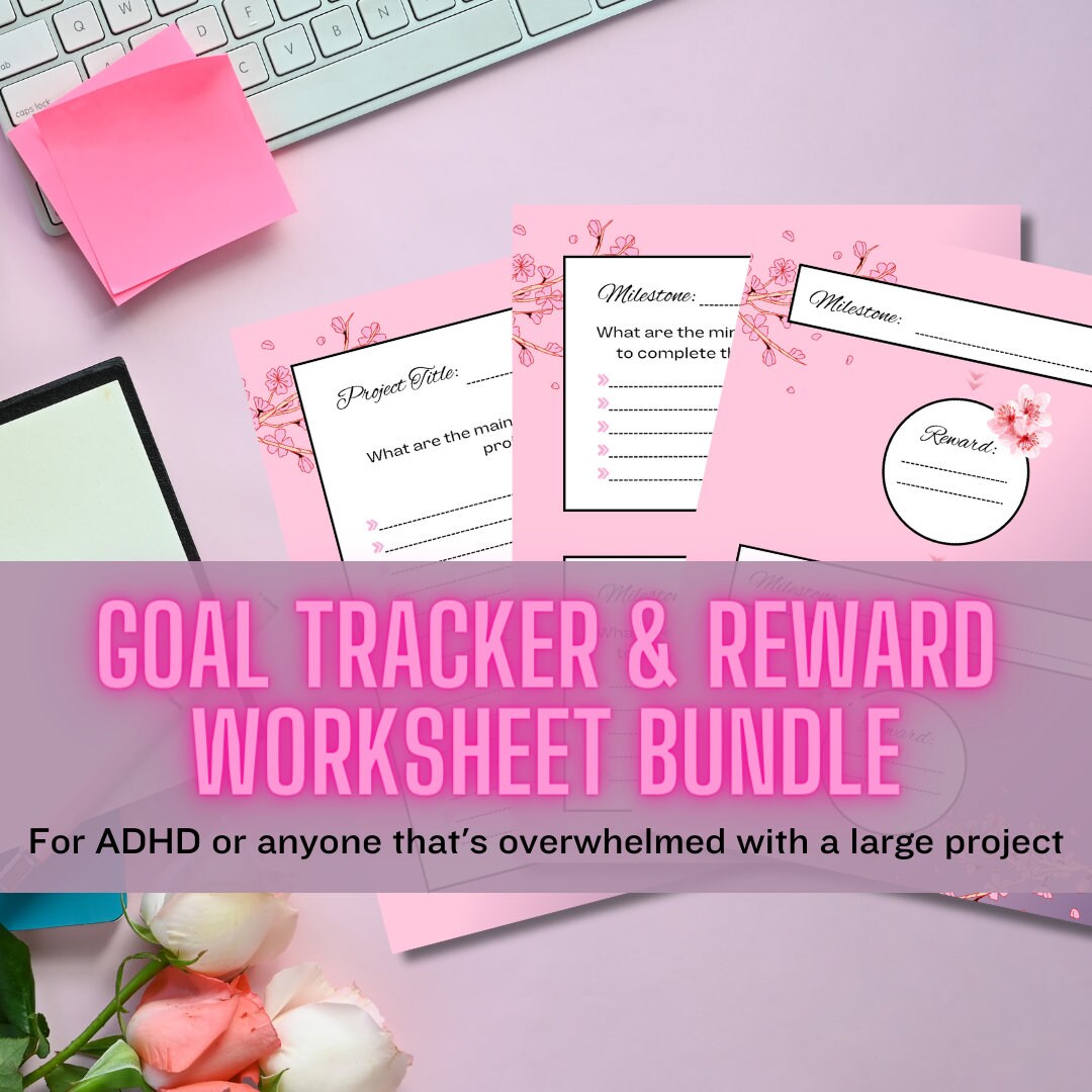 Goal Tracker and Reward Worksheet Bundle for ADHD Task - Etsy