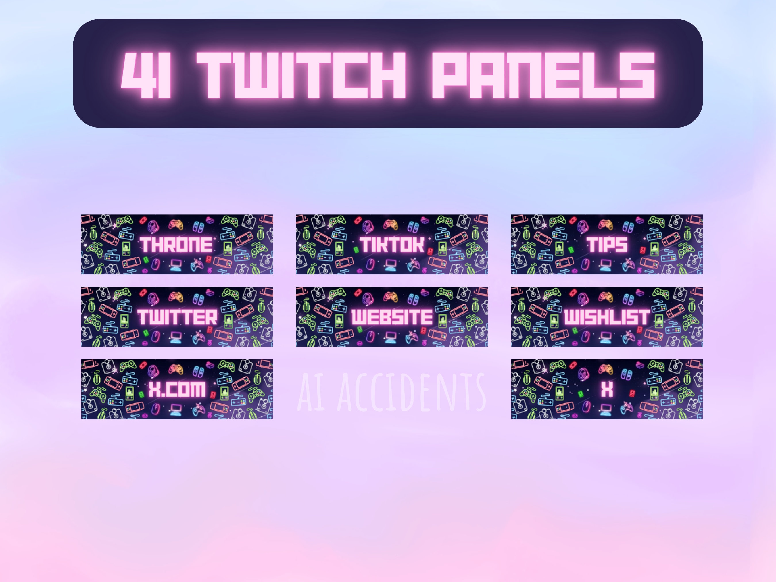 41 Gamer Twitch Panels Gamergirl Twitch Panels Gameboy - Etsy