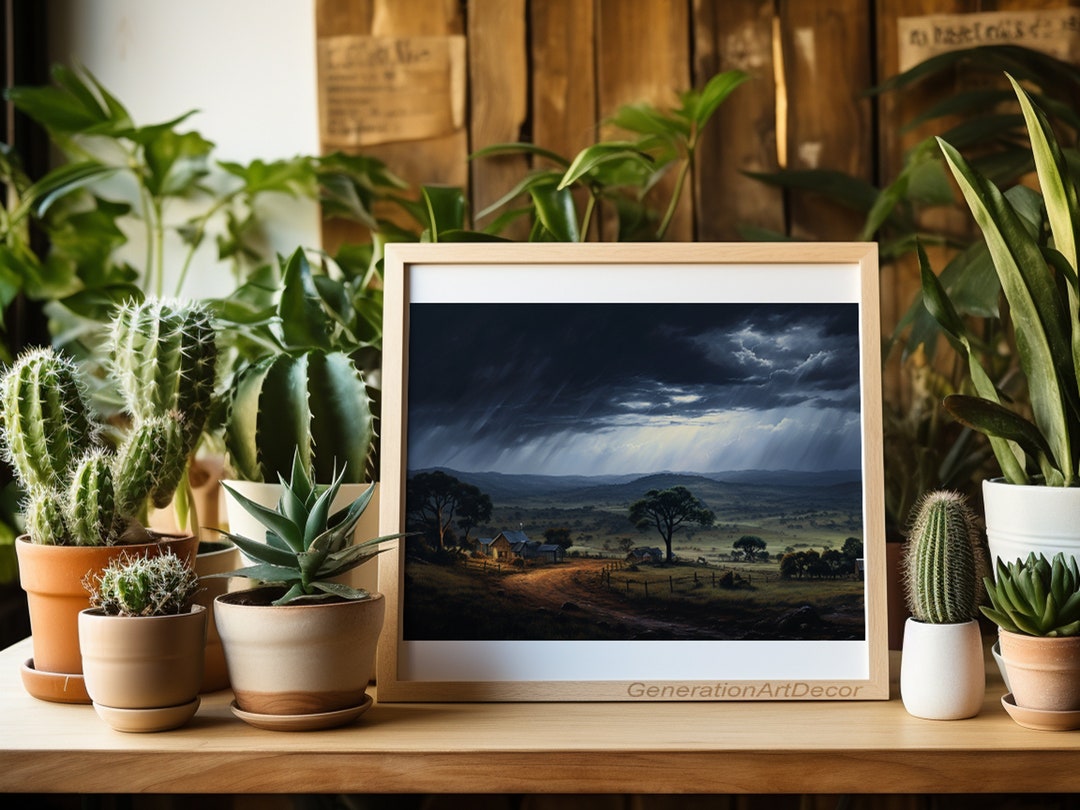 Australian Outback Storm Art Print - Homestead - Digital Wall Decor - Etsy