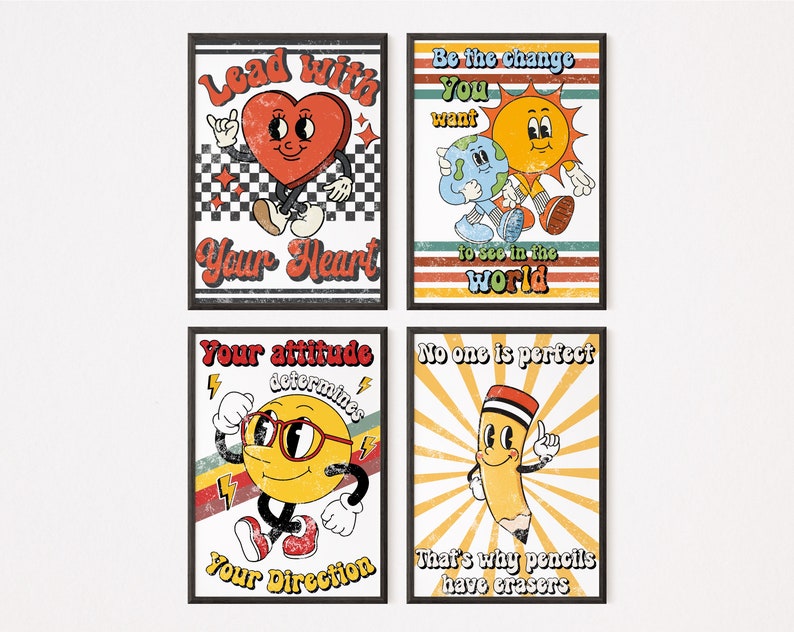 Retro Classroom Inspiring Printable Wall Art, Teacher Value Poster ...