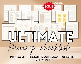 Ultimate Moving Checklist, Printable Moving Planner List, Customizable ...