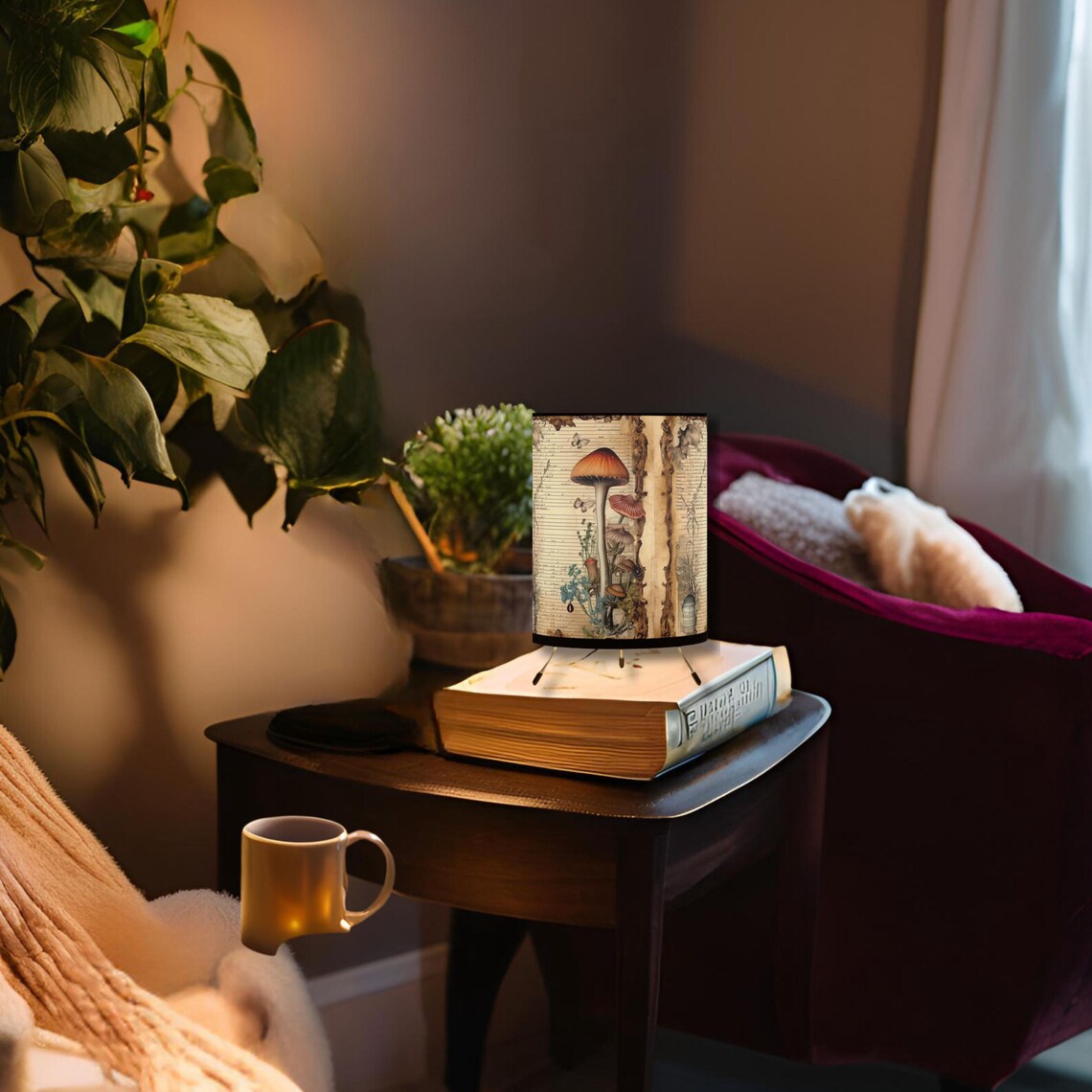 Tripod Table Lamp | Mushroom Lamp | Whimsical Journal Page Design ...