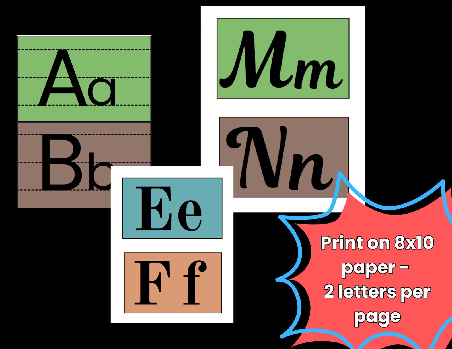 Printable Alphabet Posters for Classroom Decor | 3 Font Styles | PDF ...