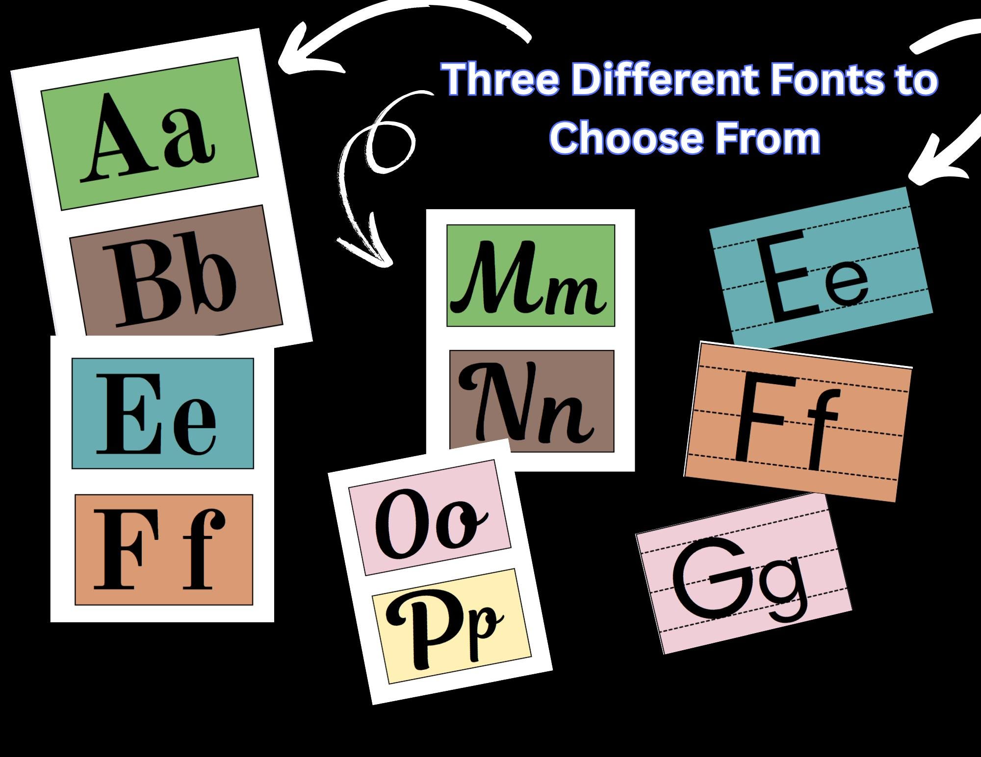 Printable Alphabet Posters for Classroom Decor | 3 Font Styles | PDF ...