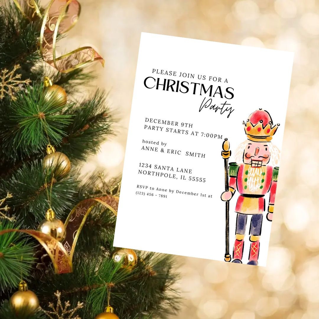 Nutcracker Holiday Party Invitation Template - Etsy