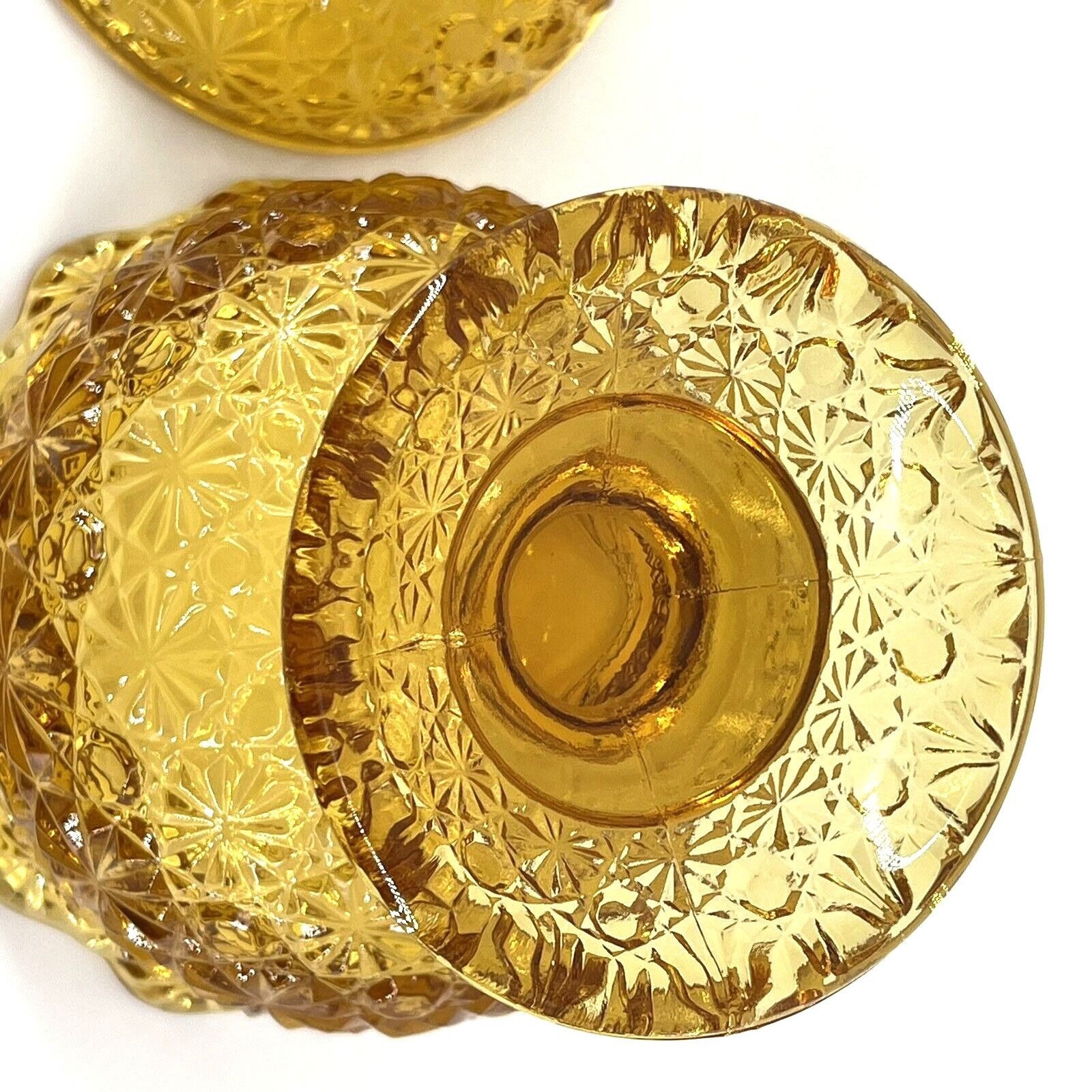 Vintage LG Wright Glass Amber DAISY & BUTTON 6 Candy - Etsy