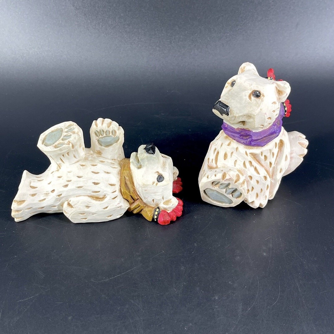 Vintage 1999 Pair David Frykman Polar Bear Figurines Christmas Decor - Etsy