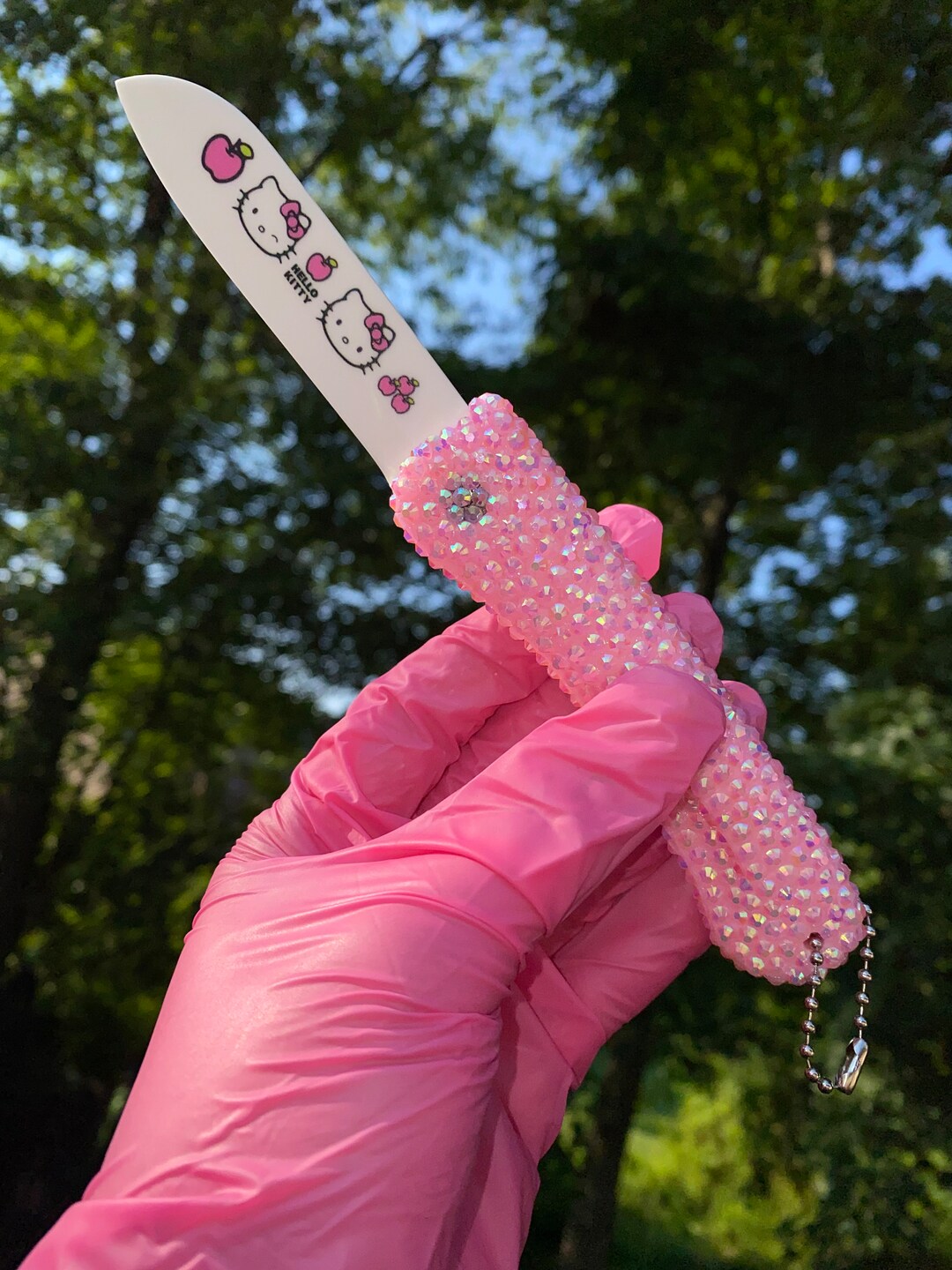 Pink Hello Kitty Pocket Knife Keychain W/ Crystals kawaii Sanrio Bling ...
