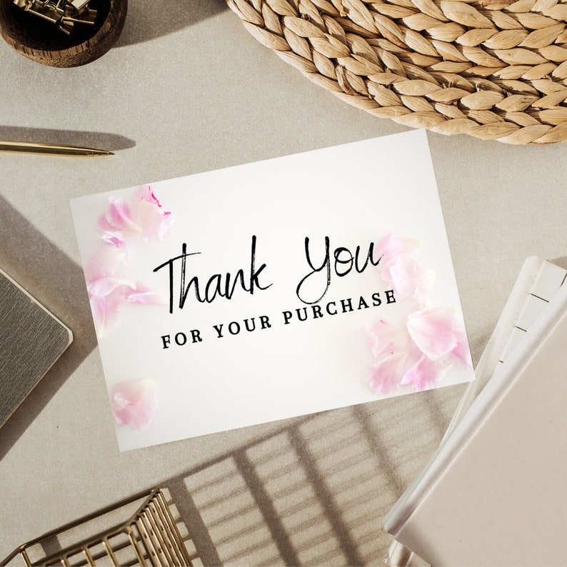 Thank You Card, Customer Appreciation Card, Purchase Acknowledgment ...