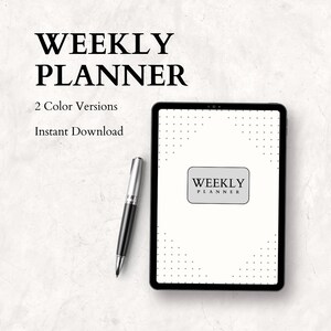 Digital and Printable Weekly Planner - iPad Planner - Productivity ...