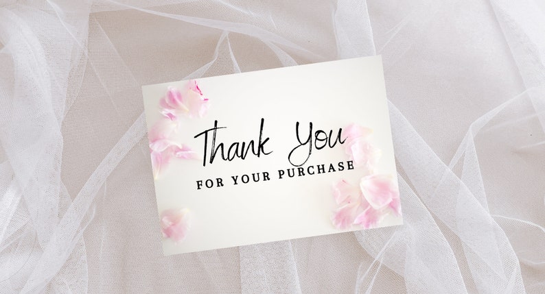 Thank You Card, Customer Appreciation Card, Purchase Acknowledgment ...