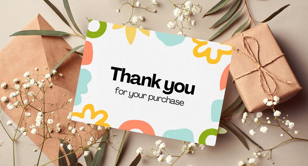 Thank You Card Template, Customer Appreciation Card, Purchase ...