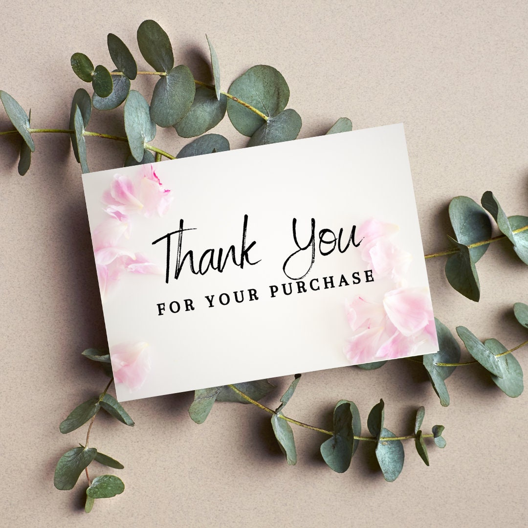 Thank You Card, Customer Appreciation Card, Purchase Acknowledgment ...