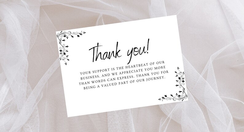 Thank You Card, Customer Appreciation Card, Purchase Acknowledgment ...