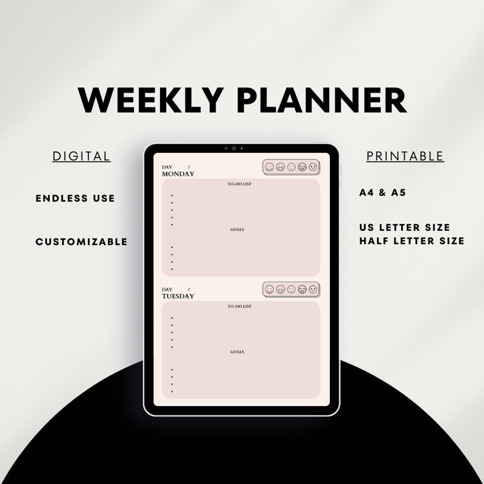 Digital and Printable Weekly Planner - iPad Planner - Productivity ...