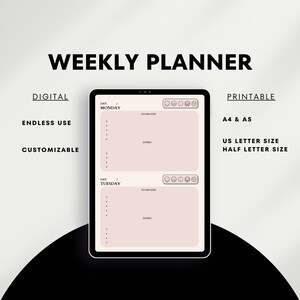 Digital and Printable Weekly Planner - iPad Planner - Productivity ...