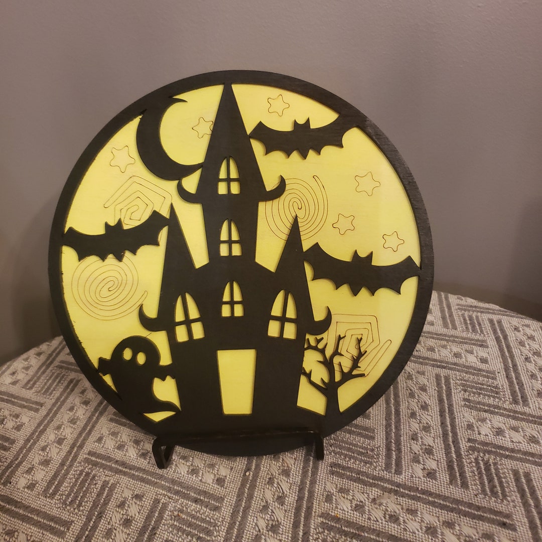 Haunted Halloween Sign - Etsy