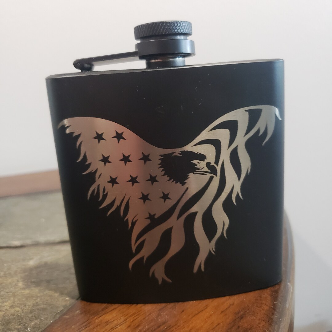 American Flag Eagle Flask W/ Funnel - Etsy