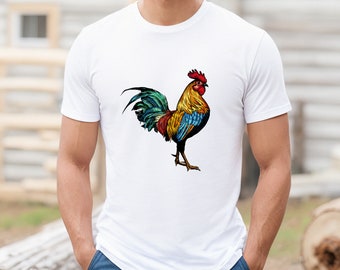 Rooster T Shirt Urban Retro Men's Rooster Tee Rooster Print Tee Cattle ...