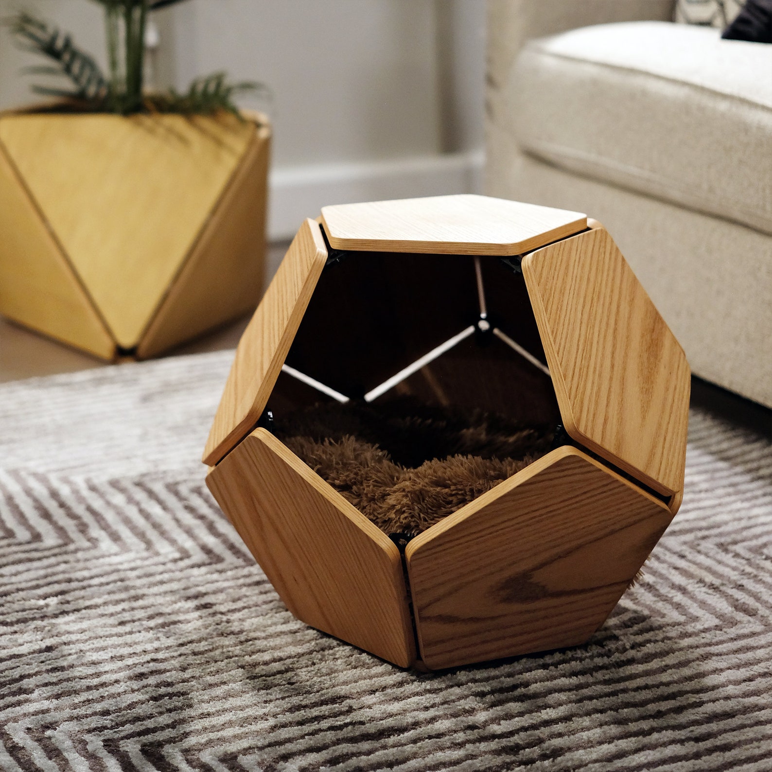 Modern Natural Wood Cat Furniture Cat Bed Cat Cave Designer Furniture ...