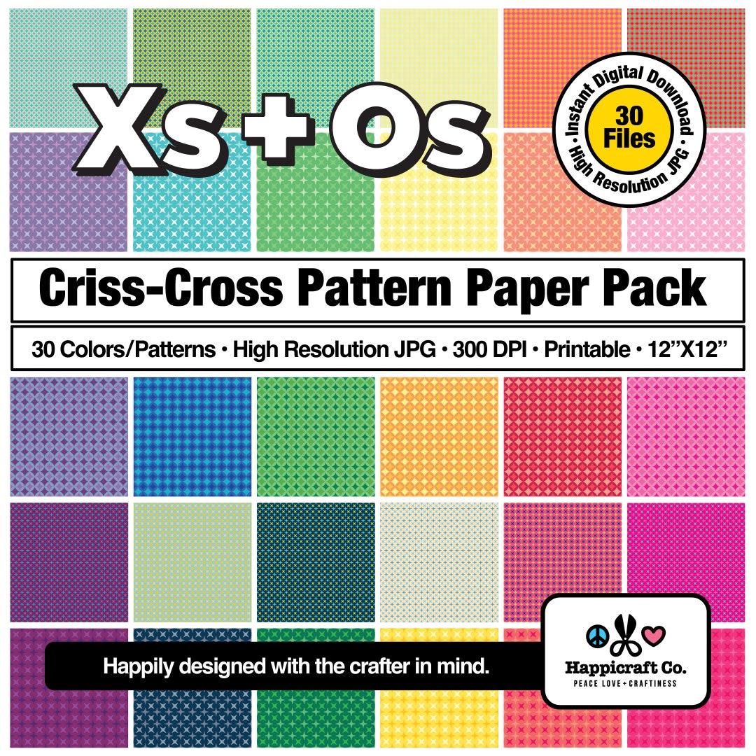 X's and O's | A Colorful Criss-cross Patterned Paper Pack to Download ...